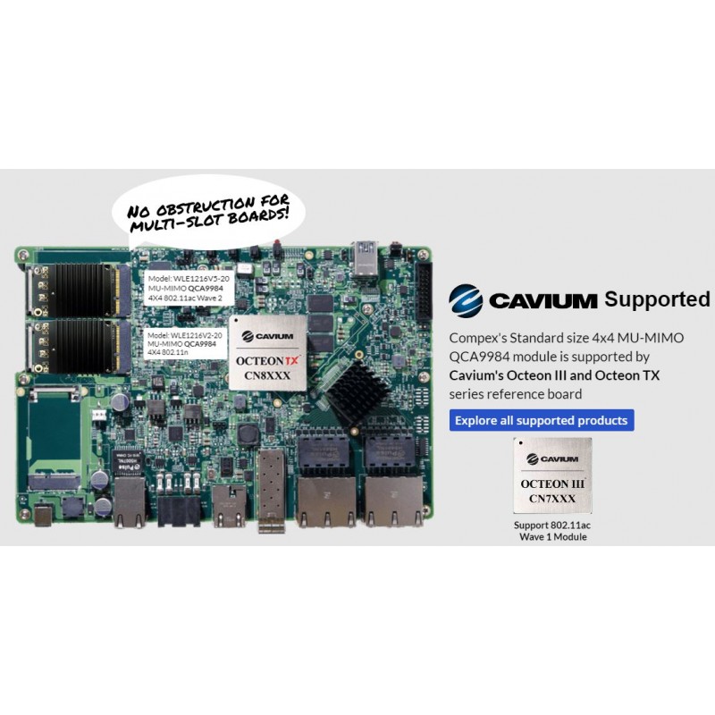 Qualcomm WLE600VX - 7A miniPCIe QCA9882 module, 802.11ac, 2,4 / 5GHz ...