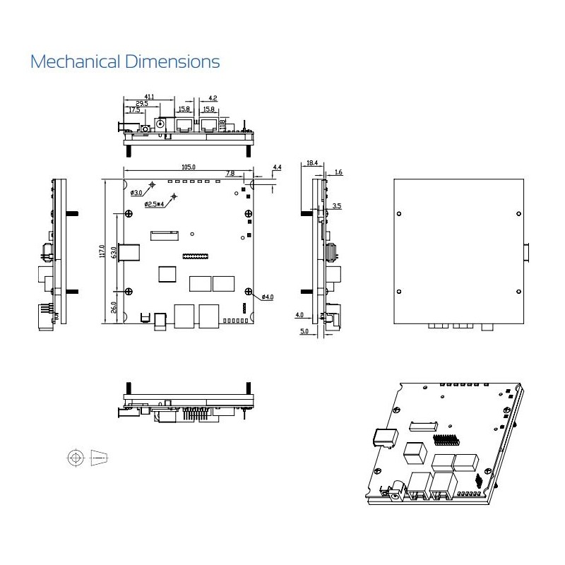 WPJ428 Multi-function IPQ4028 Embedded Board, 710MHz CPU / 2x GE Port ...