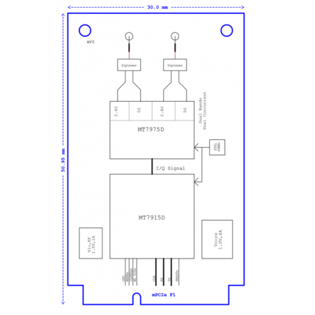 524 WiFi 6 Mediatek DR7915 2T2R Dual Band Concurrent DBDC miniPCIe ...