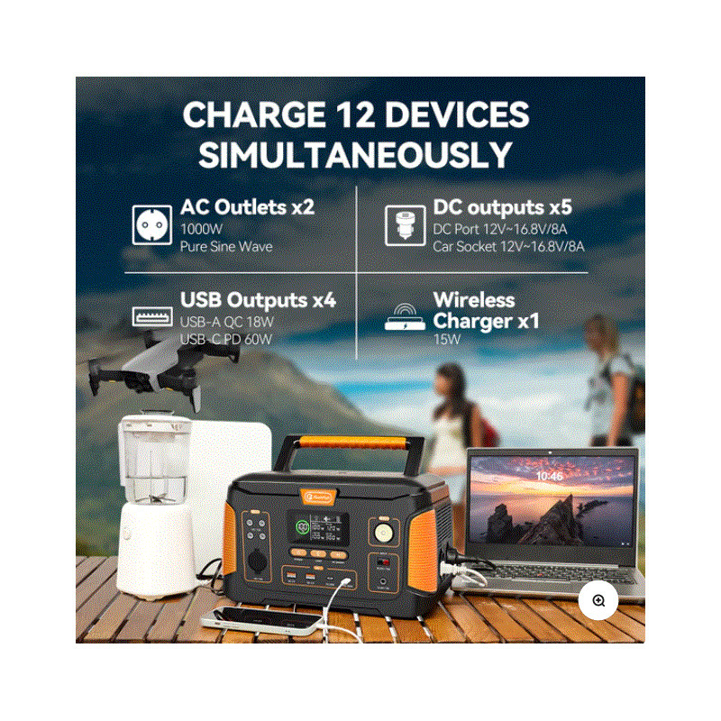 Portable Power Station and solar electricity generator, outdoor, 1000W ...